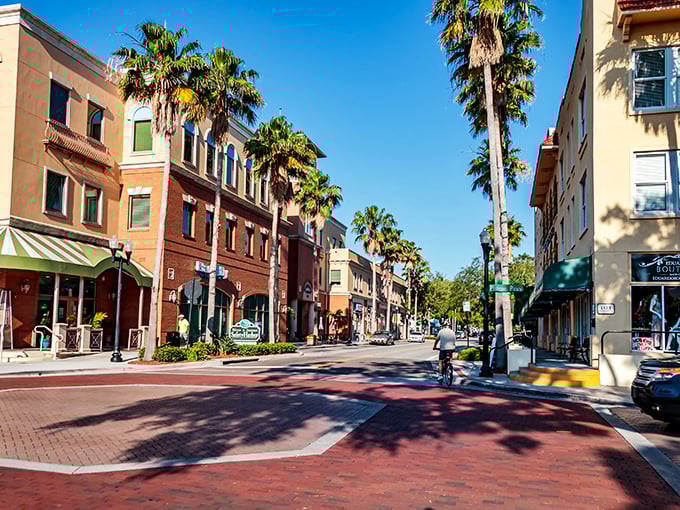 Safety Harbor's brick-lined streets and Mediterranean architecture create a postcard-perfect scene that feels worlds away from typical Florida.