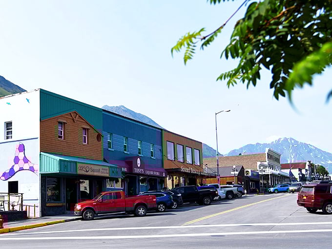 Colorful storefronts line Seward's streets, where the mountains stand guard like patient giants waiting for their close-up.