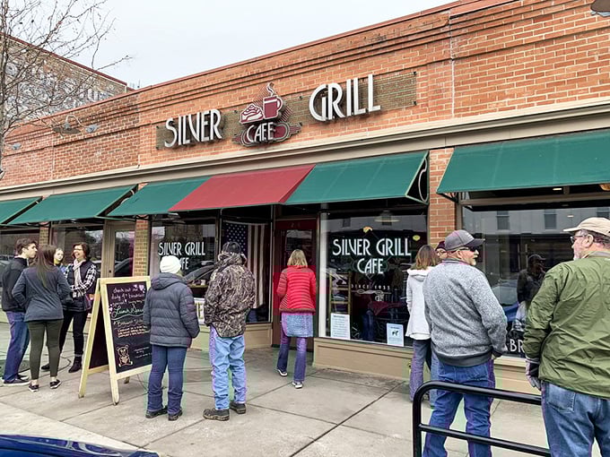 A line forms outside Silver Grill Cafe, the universal signal for "worth the wait." When locals queue up in their own town, you know it's good.
