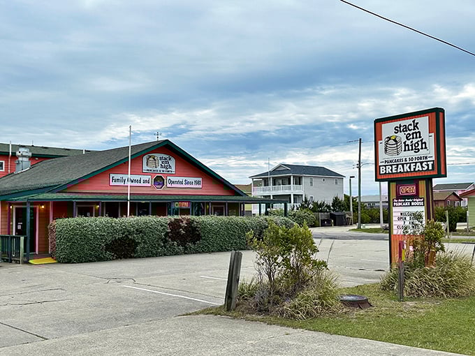 The view from the road says it all&mdash;this pancake paradise promises stacks that live up to the name. Morning magic in a beachy package.