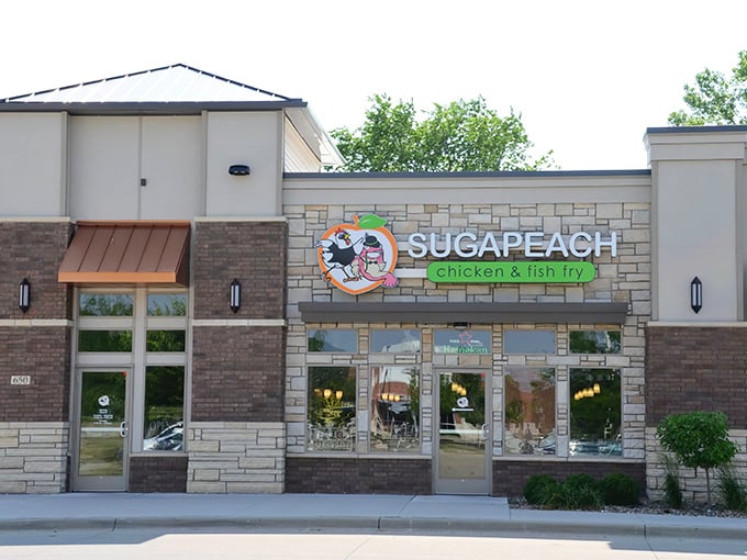 Stone and brick create the perfect backdrop for serious fried chicken business in North Liberty.