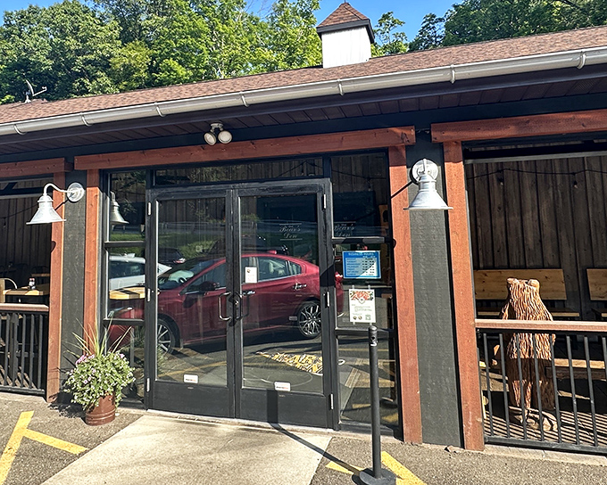 Step through these doors and enter steak paradise. The wooden beams and cozy entrance promise a meal worth remembering.
