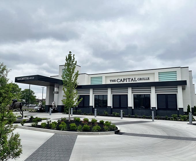 Modern architecture meets Southern hospitality at The Capital Grille, where the landscaping is almost as carefully curated as their wine list.
