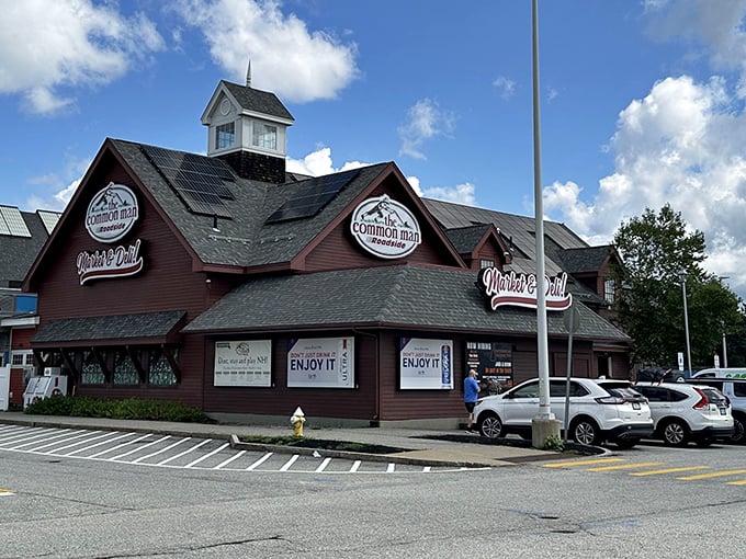 Not your grandpa's rest stop! The Common Man's rustic New England design promises comfort food that'll make you forget you're technically at a gas station.