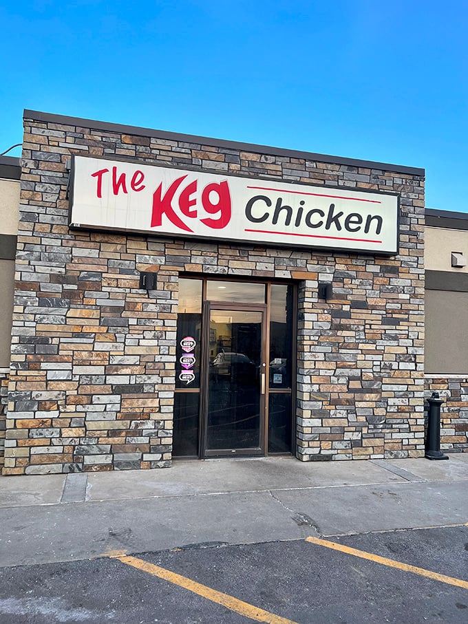 That bold red sign isn't just announcing chicken&mdash;it's broadcasting a siren call to fried chicken aficionados across Sioux Falls. Worth every crispy bite.