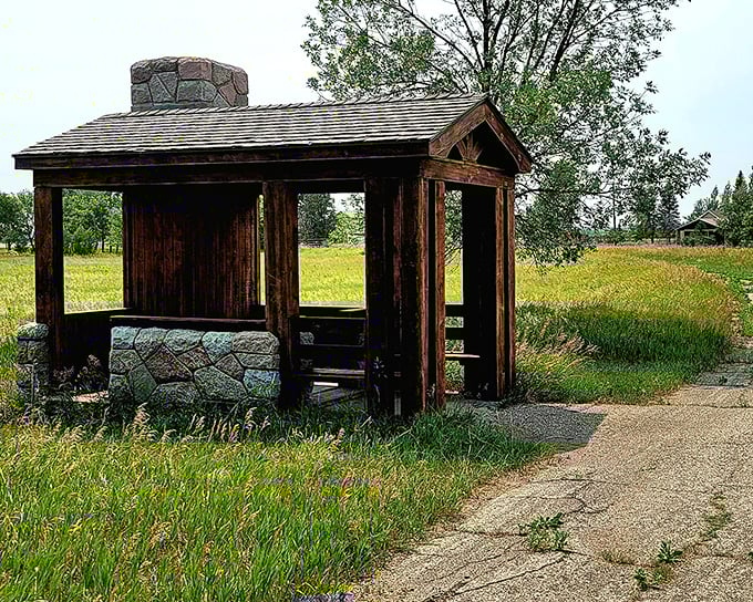 This rustic shelter isn't just wood and stone&mdash;it's a time machine to simpler days when conversation was the only entertainment needed.