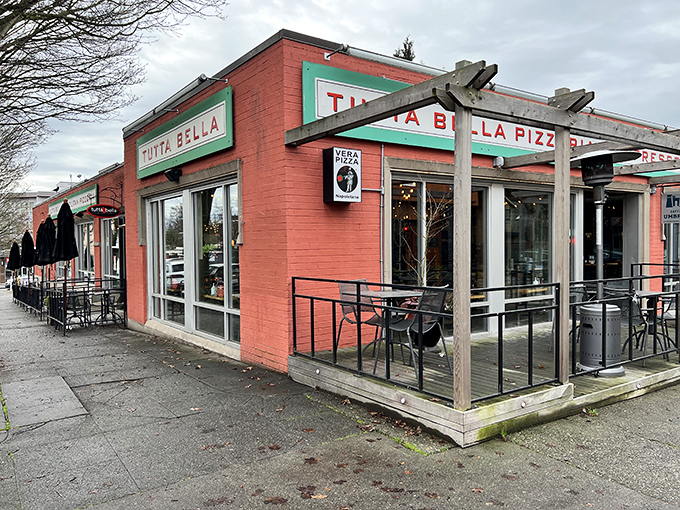 Rain or shine, Tutta Bella's charming patio beckons with the promise of authentic Neapolitan pizza and Seattle people-watching.