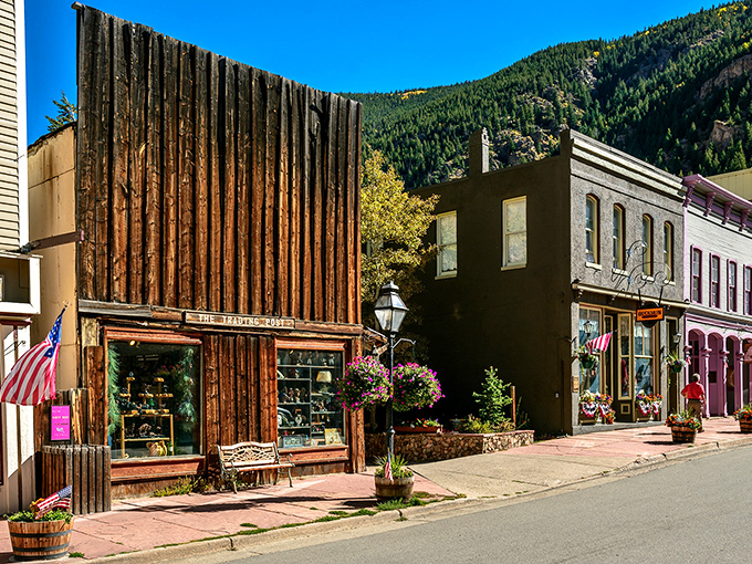 Historic wooden storefronts that whisper tales of mining days, where time slows down and mountain air fills your lungs.