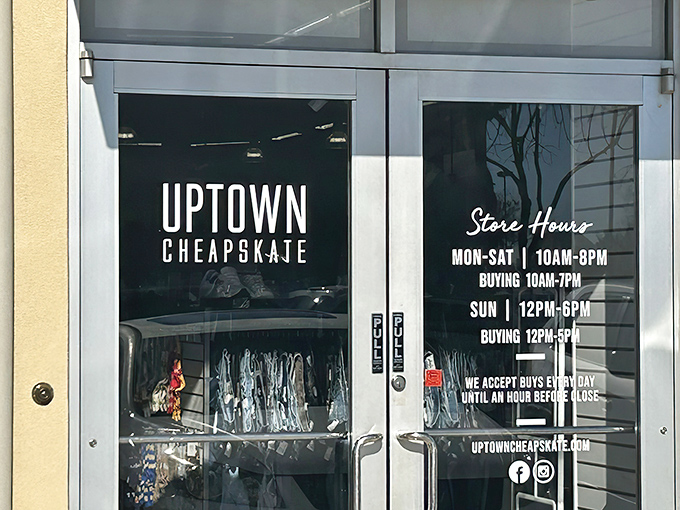 Store hours posted clearly - a thrifter's roadmap to bargain bliss. Early birds catch the designer deals!