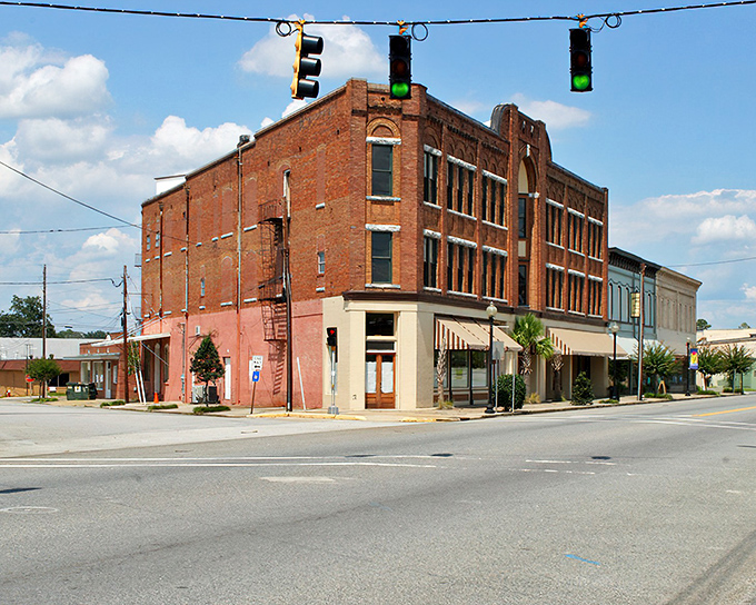 Downtown Waycross's brick buildings tell stories of Georgia's railroad past, standing proud like sentinels of Southern history.