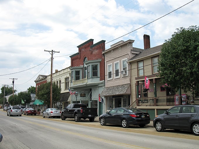Historic storefronts line Waynesville's charming streets, offering a glimpse into small-town Ohio where neighbors still know each other's names.