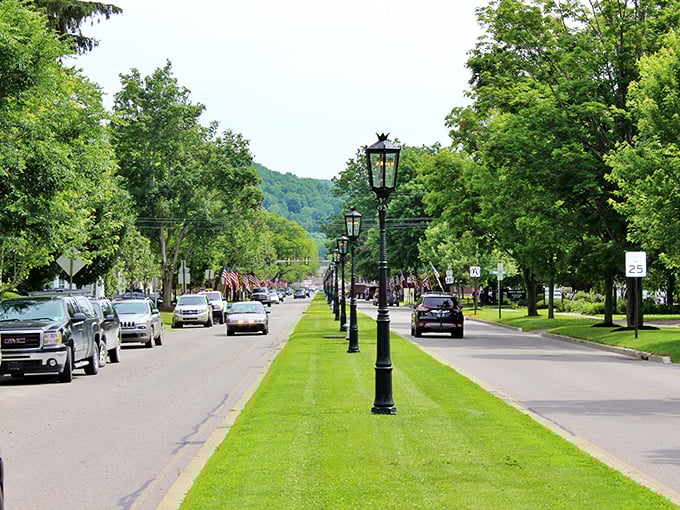 Those charming lamp posts aren't just for show&mdash;Wellsboro's gas-lit streets create the perfect ambiance for evening strolls. Norman Rockwell would approve!