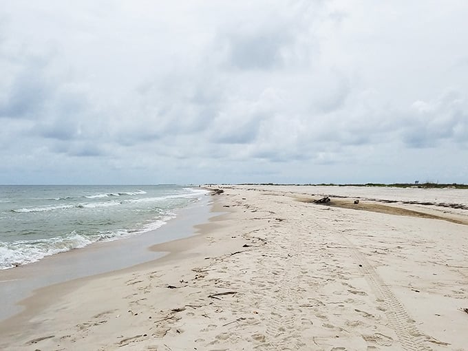 Dauphin Island's West End Beach at low tide&mdash;like having your own private slice of paradise without the passport hassle.