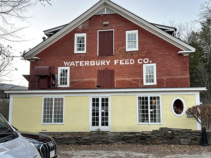 Vermont's architectural heritage meets culinary innovation in this striking red brick building that whispers stories of the past.
