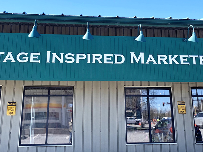 The sign promises "vintage inspired," but what you'll find is pure, unadulterated time travel—no DeLorean required.