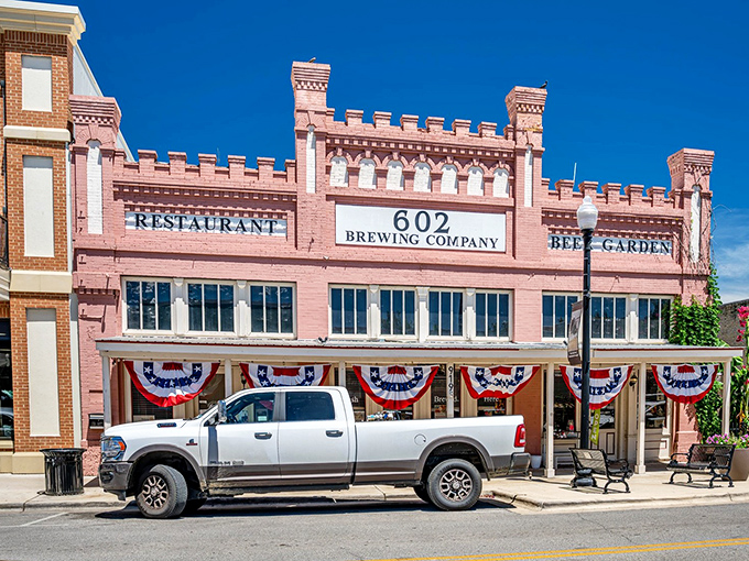 The 602 Brewing Company's castle-like architecture proves that in Bastrop, even your beer can make you feel like royalty without requiring a king's ransom.