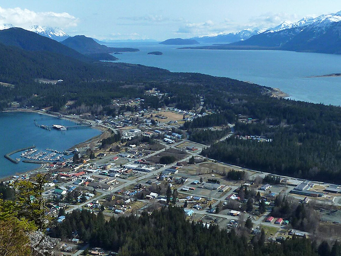 Haines from above looks like Mother Nature's perfect postcard &ndash; a town nestled between mountains and sea that forgot to be pretentious.