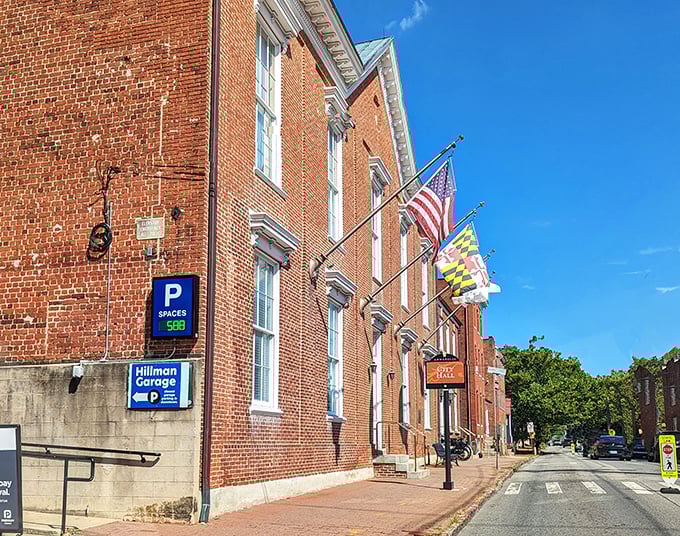 Stately brick buildings line Annapolis streets where parking might be challenging, but finding architectural eye candy requires zero effort.