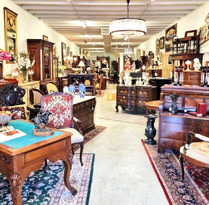 Step inside and time melts away &ndash; elegant furniture arranged not in chaotic piles but thoughtful vignettes that let each piece tell its story.