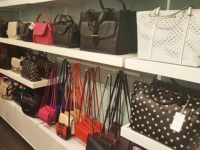 Designer handbags lined up like soldiers ready for duty &ndash; each one waiting to march home with you at a fraction of retail price.