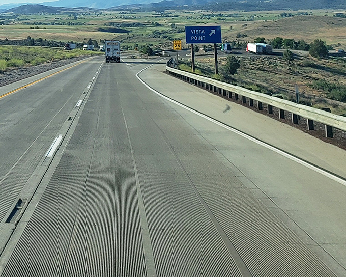 That "Vista Point" sign isn't kidding &ndash; Shasta Valley unfolds like nature's IMAX, stretching toward mountains that seem close enough to touch.
