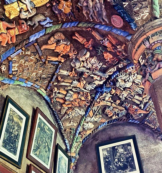 The ceiling that launched a thousand neck cramps. This kaleidoscope of embedded tiles makes the Sistine Chapel look like it wasn't even trying.