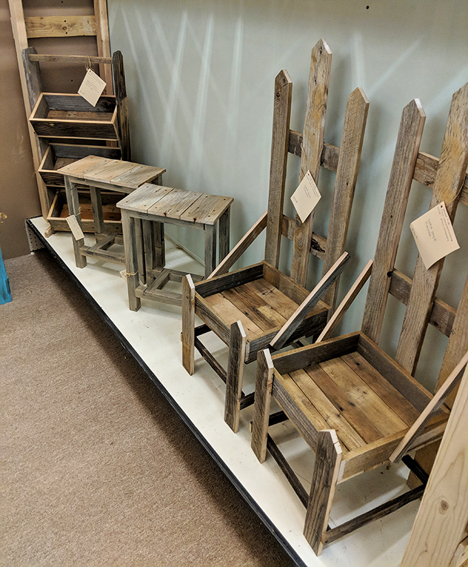 Rustic wooden furniture that tells stories of simpler times. These handcrafted pieces bring farmhouse charm without the "farmhouse price tag."