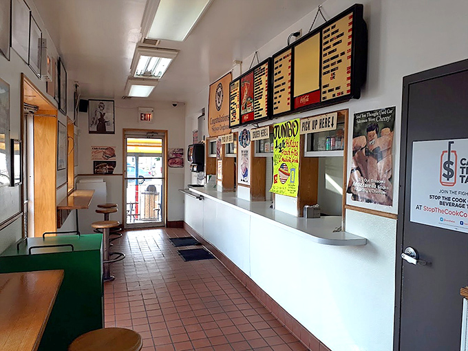 No-frills counter service with a side of nostalgia—this time capsule interior hasn't changed because perfection needs no updating.