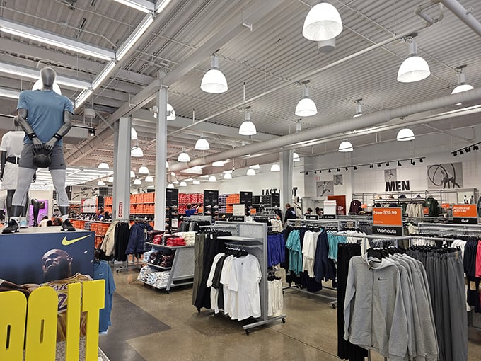 Athletic apparel heaven where Nike reigns supreme. Even mannequins look stylish while your credit card contemplates its life choices.