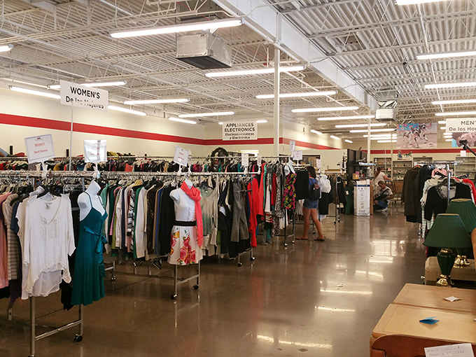 Like a department store without the sticker shock, the meticulously organized clothing section beckons with promises of hidden designer gems.