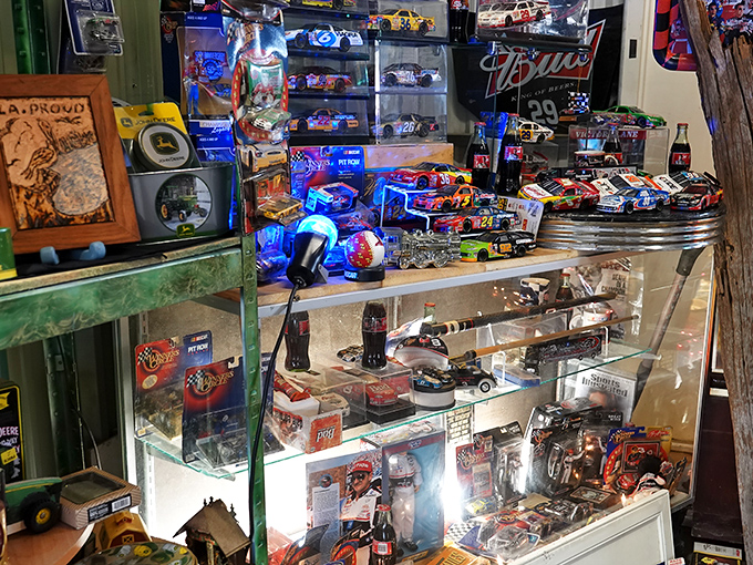 Racing memorabilia that would make any NASCAR fan's heart skip a beat, all waiting for their forever home.