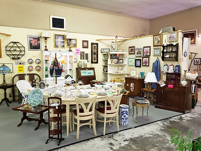 Elegant dining vignettes transport you to grandma's Sunday dinner, complete with china that's seen more family drama than a holiday reunion.