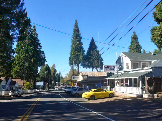 Main Street simplicity at its finest. The Camino Hotel stands as a reminder that sometimes the best towns don't need stoplights—just character.
