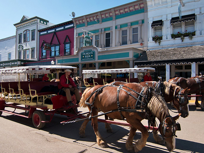The iconic horse-drawn carriages of Mackinac Island aren't just tourist attractions&mdash;they're genuine transportation in this motorless time capsule.