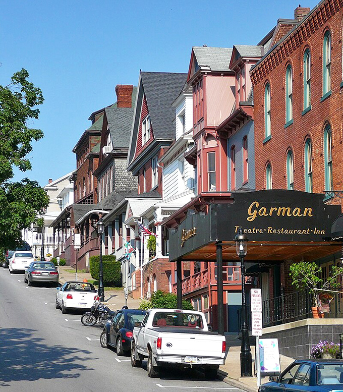 Stroll down these streets and you might forget what century you're in. The Garman Theatre's vintage marquee promises entertainment the old-fashioned way.