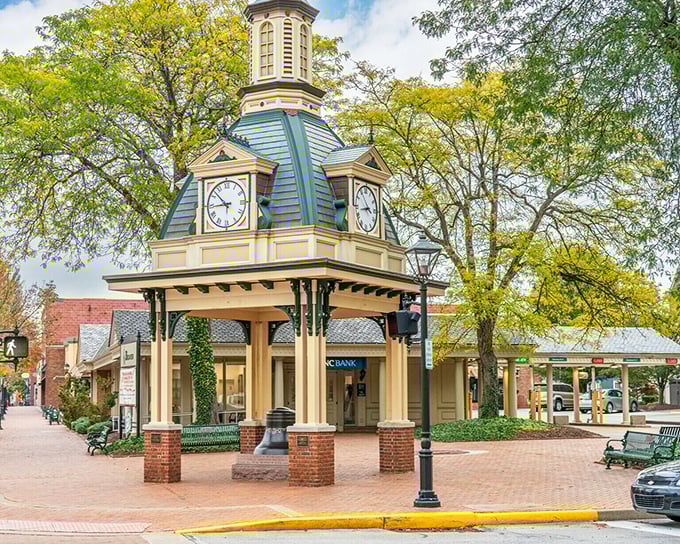 The town square gazebo isn't just picturesque&mdash;it's where community happens, complete with four-faced clock to remind you to slow down.