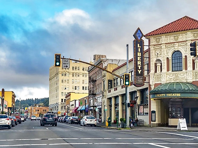 Downtown Astoria's Liberty Theatre stands as a beacon of vintage glamour, where history and entertainment still dance together nightly.