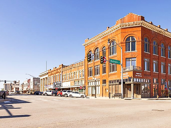 Historic brick buildings stand like sentinels of time, housing modern businesses in a downtown that balances yesterday's charm with today's necessities.