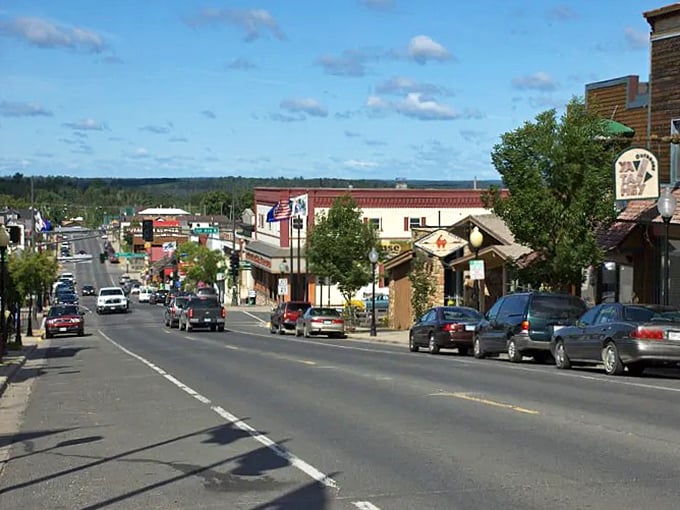 Sheridan Street unfolds like a Norman Rockwell painting come to life, where wilderness outfitters and small-town charm create Ely's distinctive character.