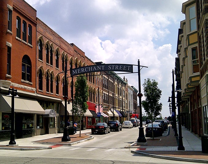 Merchant Street beckons with its classic Midwestern charm &ndash; where small-town friendliness meets architectural character that's stood the test of time. 