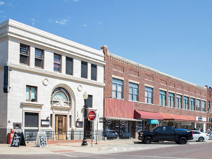 Main Street's architectural medley showcases the town's commitment to preservation. Even the stop sign seems to be saying, "Pause and appreciate this view."