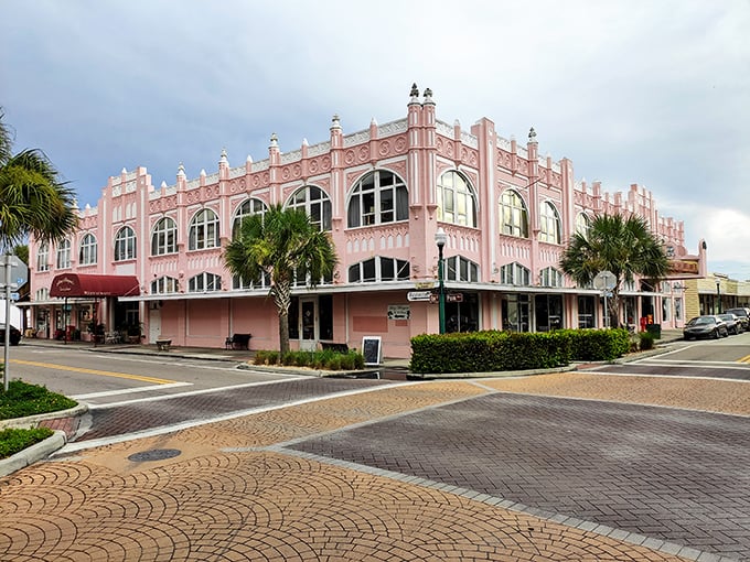 The pink Mary Margaret Hotel (now Oak Park Inn) stands as Arcadia's architectural crown jewel, a Mediterranean Revival masterpiece that's survived nearly a century.