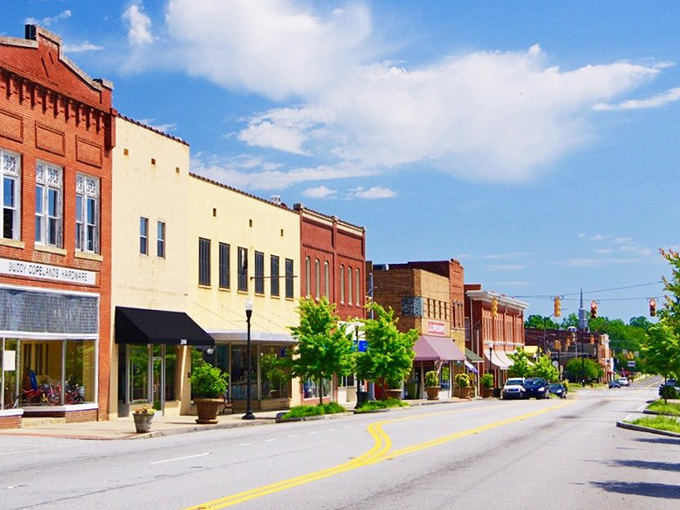 Downtown Clinton's colorful storefronts stand ready like a welcoming committee that actually means it.