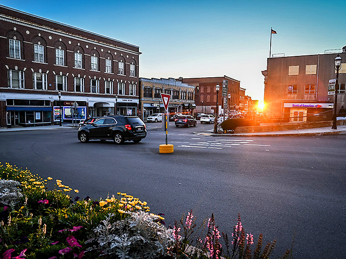 Downtown Gardner at sunset captures that magical moment when the day's business winds down and the evening's possibilities begin to glow.