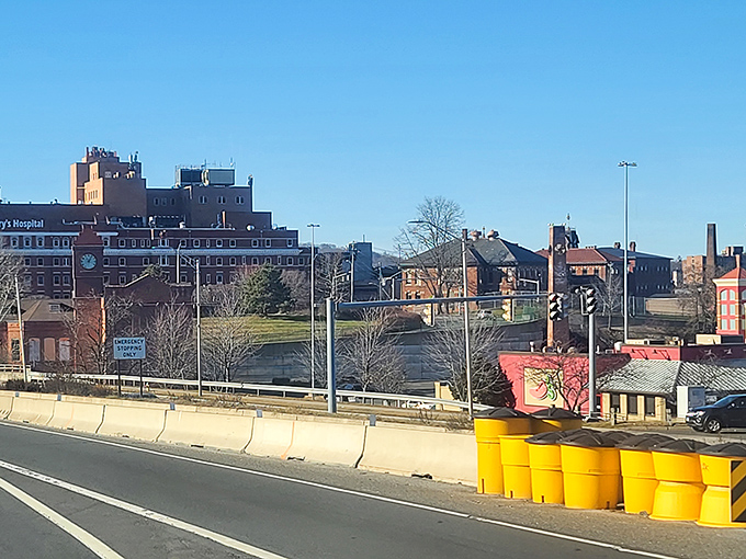 Waterbury Hospital stands as a cornerstone of the community, providing essential healthcare while contributing to the city's distinctive red-brick skyline.