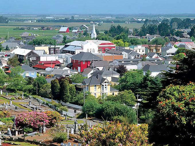 From above, Ferndale reveals its perfect California contradiction &ndash; a Victorian village nestled between lush farmland and distant coastal fog.