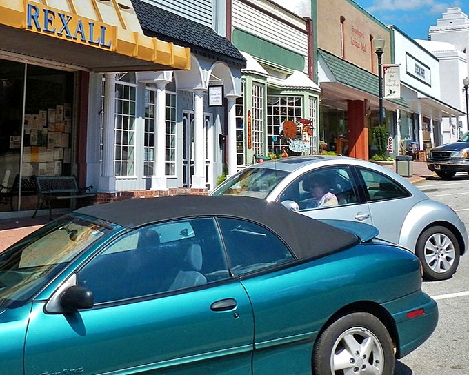 The iconic Rexall sign stands as a nostalgic sentinel on East Main Street. In small-town America, these vintage storefronts aren't relics&mdash;they're living history.