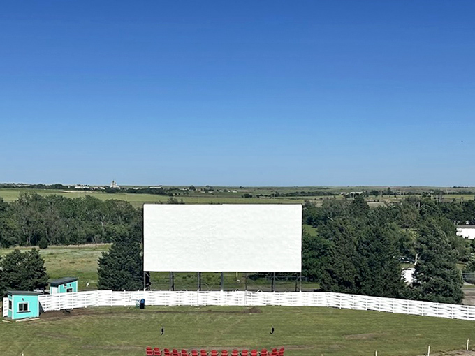Miles of open prairie surround this cinematic oasis, where the massive screen seems to float above the landscape like a portal to other worlds.