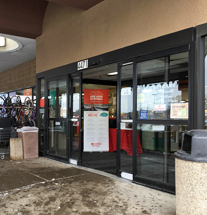 The entrance serves as a portal to possibility. Those automatic doors might as well come with a warning: "Your afternoon is about to disappear."