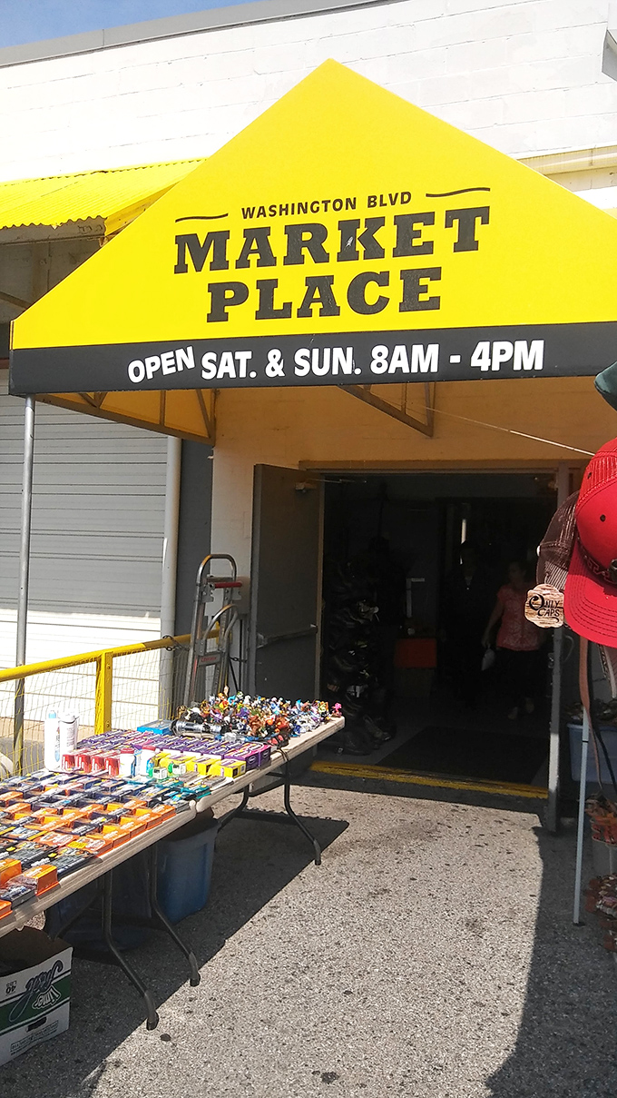 That bright yellow awning isn't just eye-catching&mdash;it's a portal to weekend adventure. Step inside and kiss your $35 goodbye (but hello to armfuls of finds).